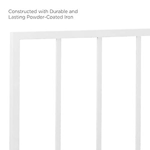 Modway Tatum Modern Farmhouse Metal Queen Headboard in White