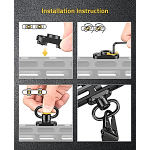 CVLIFE Qd Sling Mount 1.25" Sling Swivel 2-Pack for Two Point Sling (2 Pack 360° Rotation Sling Mount)