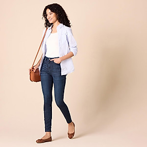 Amazon Essentials Skinny Jeans for Women, High Waist, Stretchy Denim, Dark Wash, 10