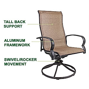 Bellevue Patio Master Sling Rocker Outdor Aluminum Chair (Pack of 4)