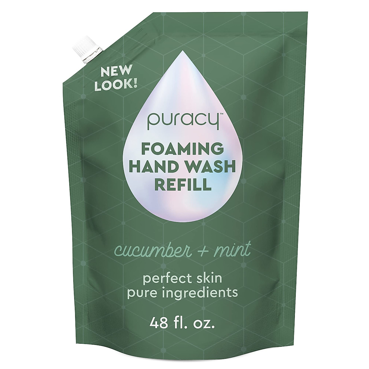 Puracy Foaming Hand Soap Refill - Plant-Powered Natural Hand Soap As Seen on TikTok, Non-Toxic, Sulfate-Free Liquid Soap, Moisturizing Foam Handwash Liquid (Cucumber & Mint, 48 fl oz)