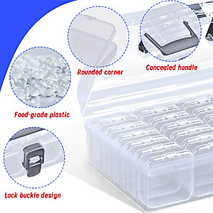 SanerDirect 32 Grids Diamond Painting Drill Storage Containers, Diamond Organizer Case Embroidery Beads Storage Box with Label
