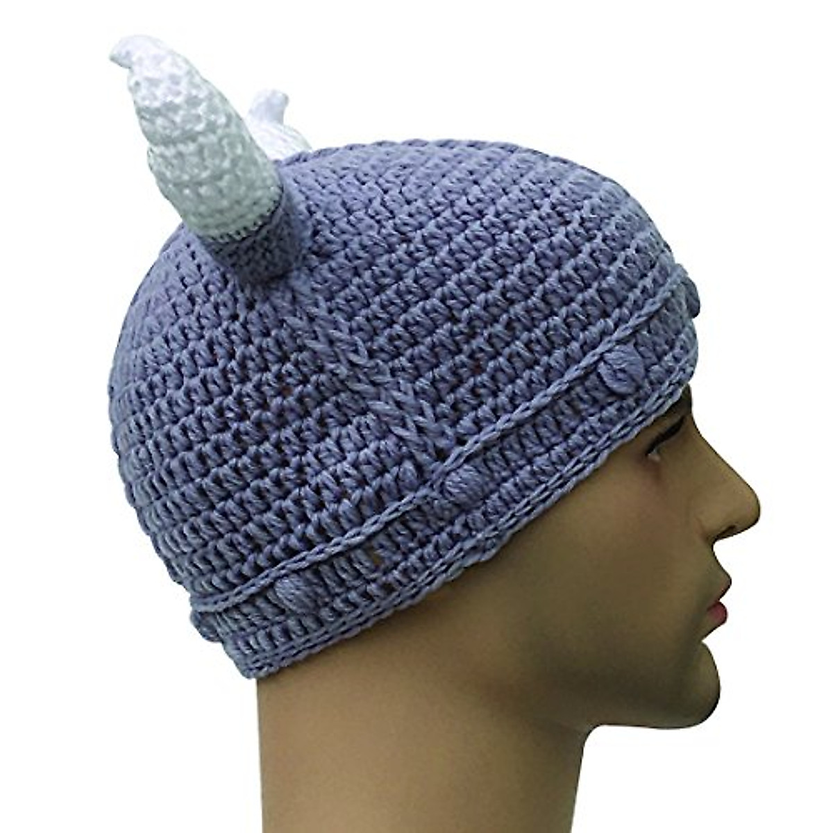 Kafeimali Unisex Barbarian Knight Knit Hat Viking Horns Beanie Funny Caps (Gary)