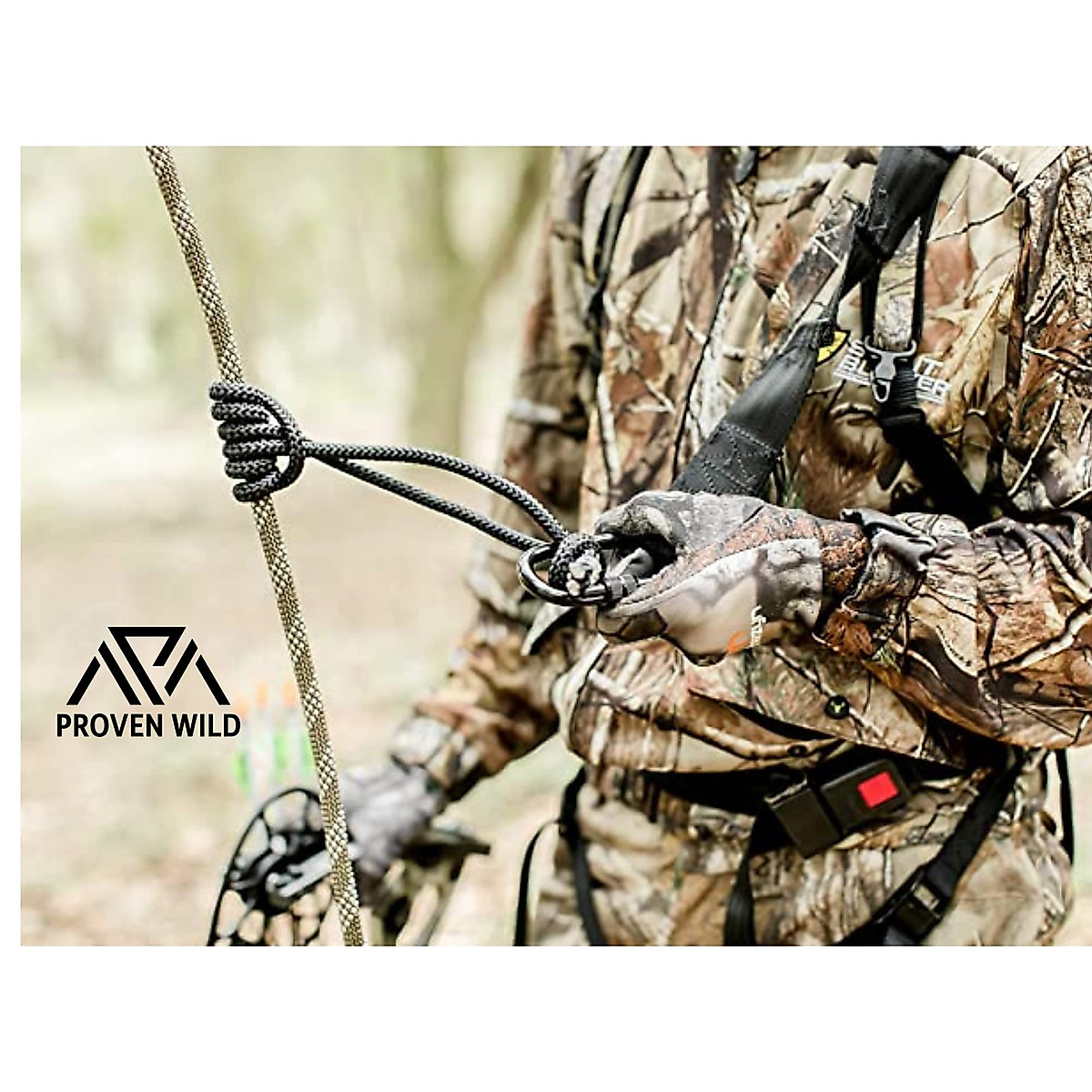 Proven Wild Treestand Safety Rope Lifeline System - 30ft Life Lines for use with Tree Stand Harness. Safety Lifeline Tree Stand Rope. 350 lb Rated Lifeline Rope.