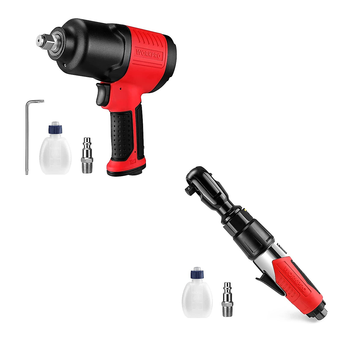 WORKPRO 1/2" Drive Air Impact Wrench 3/8" Air Ratchet Wrench