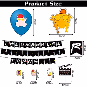 104Pcs Friend Themed Birthday Party Decorations Include The One Where Turn Banners Latex Balloons Cake Toppers Stickers Marked Pen Friend Fans Party Supplies Favors Backdrop Photo pro for Kids Adults