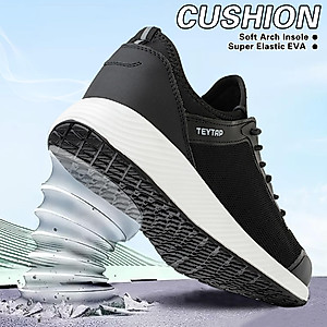 TEYTAP Steel Toe Shoes for Men Women Work Shoes Waterproof Comfortable Cushion Lightweight Safety toe Shoes Construction Puncture Proof Sneakers