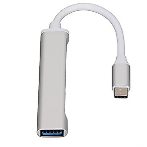 USB Hub, Light Weight USB C to USB 4 in 1 USB Docking Station for Tablet for Keyboard for Printer(Silver)