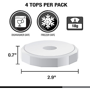 Masontops Tough Tops - Ball Regular Mouth Mason Jar Lids Plastic Leakproof - BPA-Free White Plastic Mason Jar Lids - Reusable Dry Canning Lids fit Ball Jars (Ball Mason Jars not included)