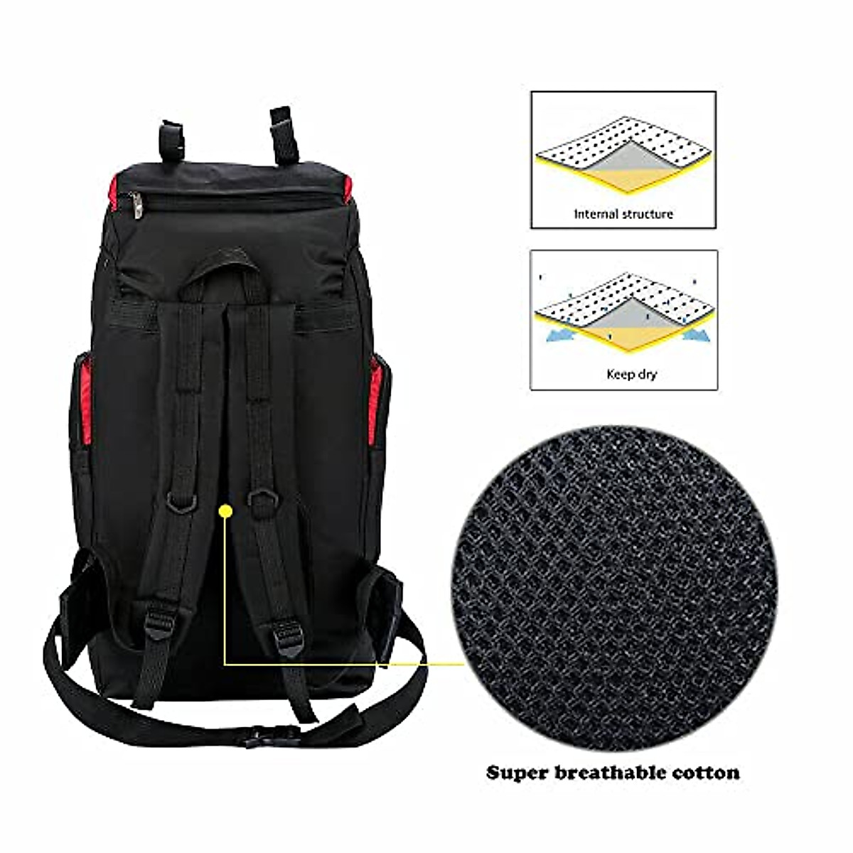 Lightweight Hiking Backpack, Camping 80Liters waterproof Outdoor Sport Daypack Travel Bag for Climbing Touring (Blue), 30'' x 14.6'' x 7.9''