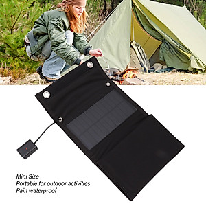 Portable Solar Panel, 10W Solar Folding Bag Charger IP65 Waterproof Monocrystalline Outdoor Solar Panel for Camping Cell Phone Tablet