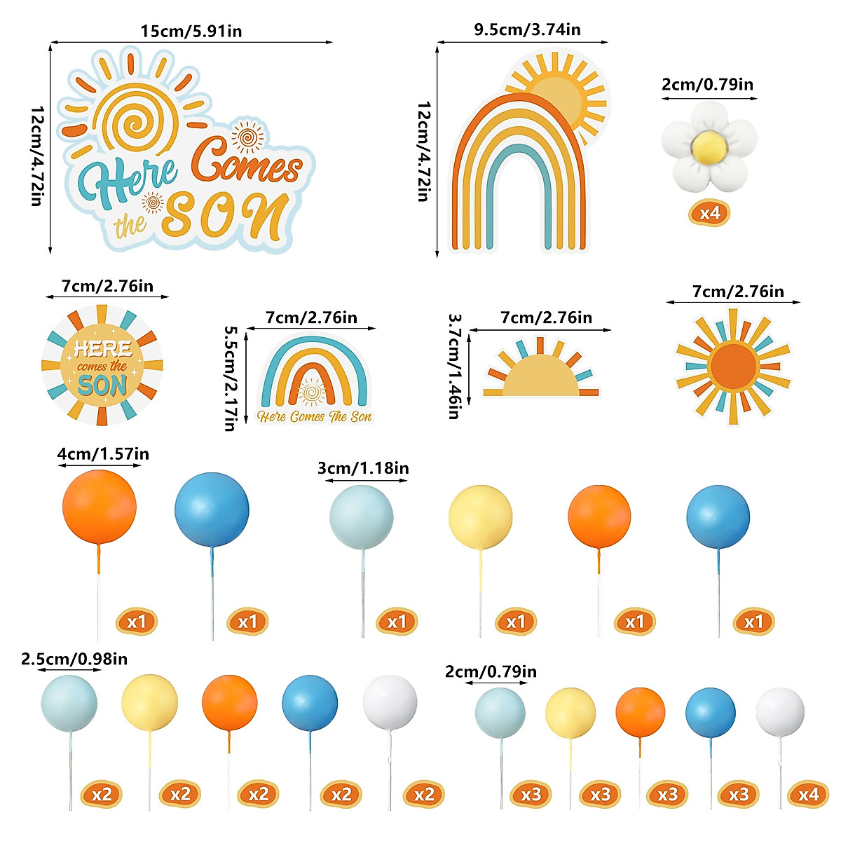 32 PCS Ball Cake Picks Colorful Ball Shaped Cake Topper Pearl Balls Cupcake Cake Insert Topper for Birthday Party Wedding Decoration Supplies