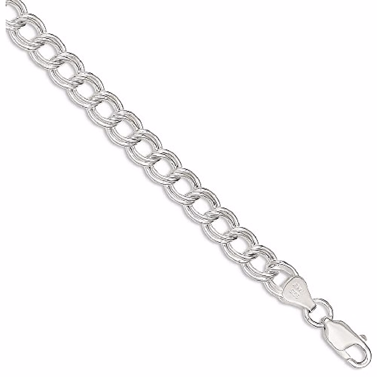 IceCarats 925 Sterling Silver 7mm Double Link Chain Charm Bracelet 7 inch