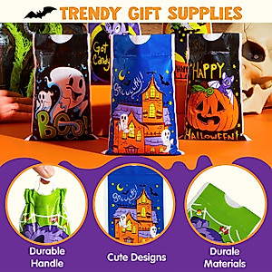 JOYIN 60 Pcs Halloween Drawstring Treat Bags, Goodie Candy Trick or Treat Bags Bulk, 6 Design Goody Bags for Trick or Treating, Small Plastic Snack Gifts Bags for Kids Halloween Party Favors Supplies