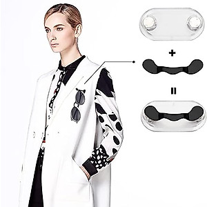 Magnetic Eyeglass Holder, 4 Pack Magnet Pin, Pins for Clothes Shirt,Magnet Badge Holder (silvery+black)