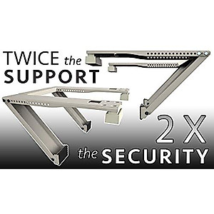 Universal Window Air Conditioner & Heat Pump Bracket - Heavy-Duty Window AC Support - Support Air Conditioner Up to 180 lbs. - for 12000 BTU AC to 24000 BTU AC Units (Heavy Duty)