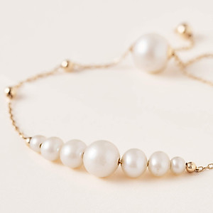 Ross-Simons 4-9.5mm Cultured Pearl Bolo Bracelet in 14kt Yellow Gold