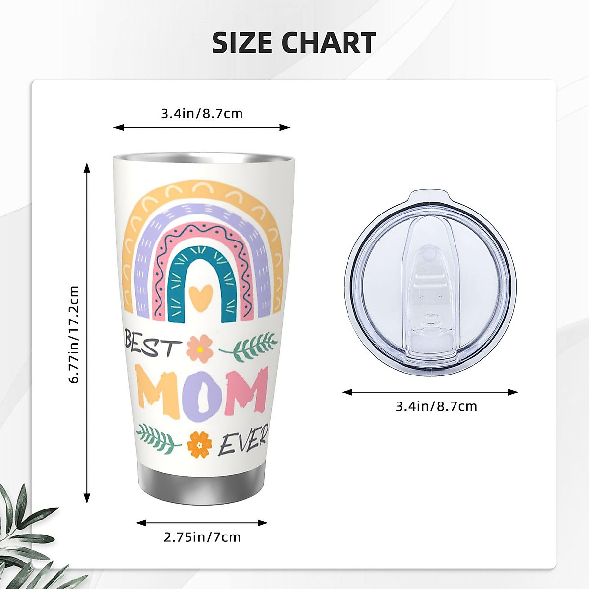 KOPOEELK Mom Tumbler for Best Mom Ever Gifts, Insulated Stainless Steel Coffee Tumbler 20oz, Mom Gifts from Daughter Son, Gifts for Mom Birthday Mothers Day