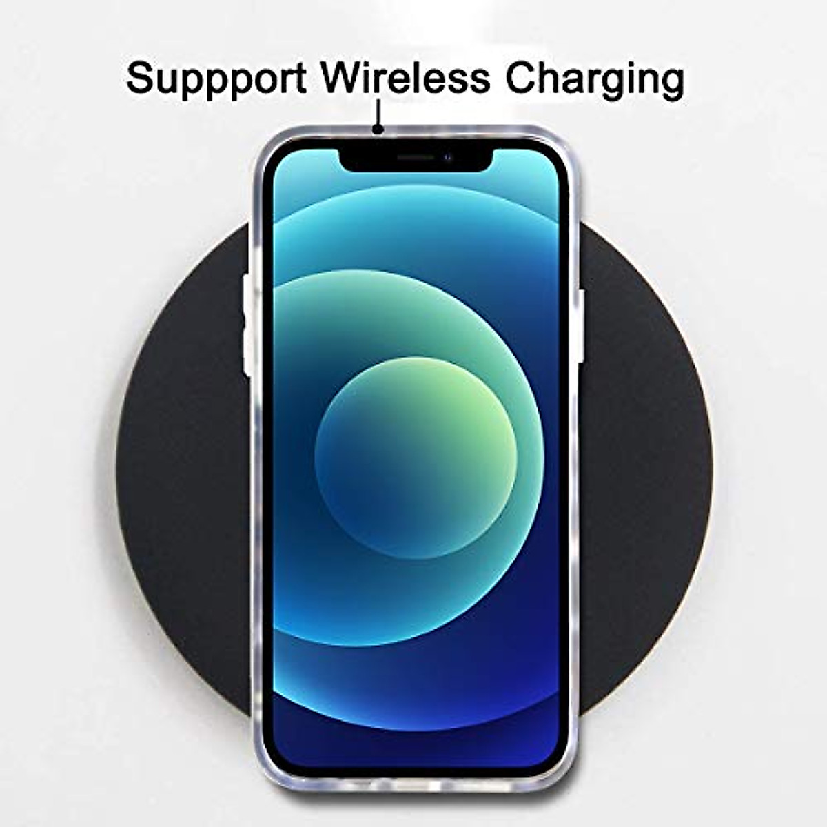 J.west Case Compatible with iPhone 12 Mini 5.4-inch, Luxury Glitter Sparkly Leopard Cheetah Print Design Translucent Clear Durable Soft Silicone Protective Phone Case Cover for Girls Womens (Bling)