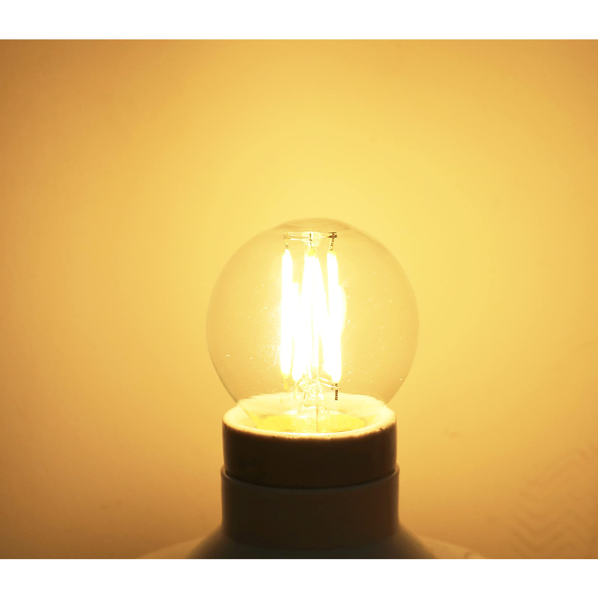 Greeogin Dimmable 4W B22 G16.5 Vintage Bayonet LED Mini Globe Blub Warm White 2700K, 40W Halogen Replacement for Beside Lamp Ceiling Fan Pendant Lights Chandelier Fixture,400 lm 5-Pack