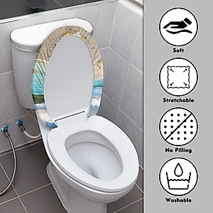 ZUXONGSY Sea Shells Toilet Lid Cover for Bathroom Waterproof Scratch-resistant Toilet Seat Cover Toilet Protection Dust Cover Accessories for Home Hotel Bathroom