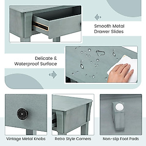 KOTEK 58'' Console Table with Storage, Retro Entryway Table with 3 Drawers and Open Shelves, Solid Wood Legs, Long Sofa Table, Hallway Table for Entryway, Living Room