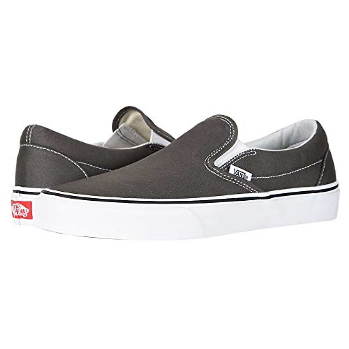 Vans Men's Classic Slip-On Core, Charcoal/White, Size 10.5