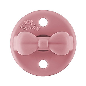 Itzy Ritzy Silicone Orthodontic Pacifiers - Sweetie Soother Pacifiers with Collapsible Handle & Two Air Holes for Added Safety, Baby Pacifiers for Ages 0-6 Months (Ballet Slipper & Primrose)