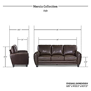 Lexicon Murcia Living Room Sofa, Brown