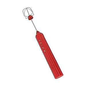 Rosvola Electric Mixer Lightweight Shock Absorption USB Rechargeable Electric Cordless Whisk for Kitchen (Red)