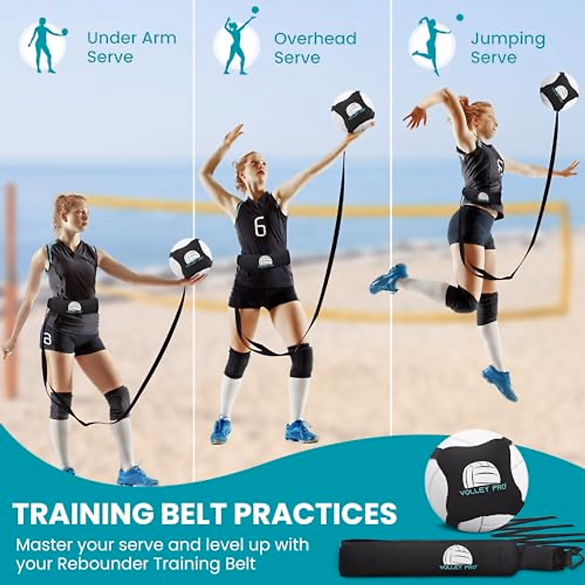 Volleyball Rebounder Training Equipment - Volleyball Serve Spike and Hitting Trainer. Volleyball Accessories Indoor and Outdoor - Great Volleyball Gifts for Teen Girls