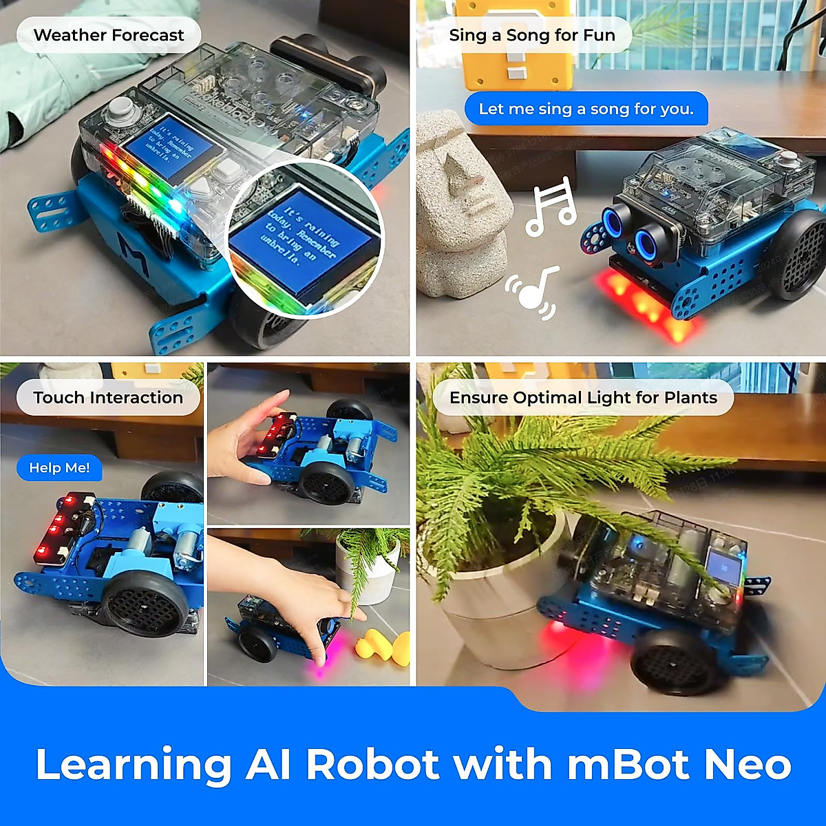 Makeblock mBot Neo Coding Robot for Kids, AI Learning Robot Support Scratch & Python Programming, Robotics Kit for Kids Ages 8-12 and up, Building STEM Robot Toys Gifts for Boys Girls