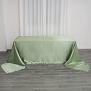 BalsaCircle Tablecloths 90x156 inch Sage Green Satin Rectangle Tablecloth Table Cover Linens for Wedding Table Cloth Party Reception Events Kitchen Dining, 90' x 156'