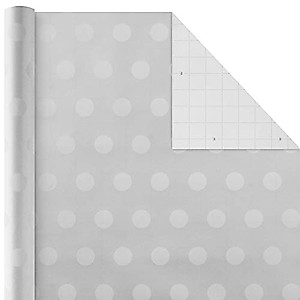 Hallmark All Occasion Wrapping Paper with Cut Lines on Reverse (6 Rolls: 180 sq ft ttl) Happy Birthday, Polka Dots, Blue Flowers for Birthdays, Mothers Day, Weddings, Graduations, Bridal Showers