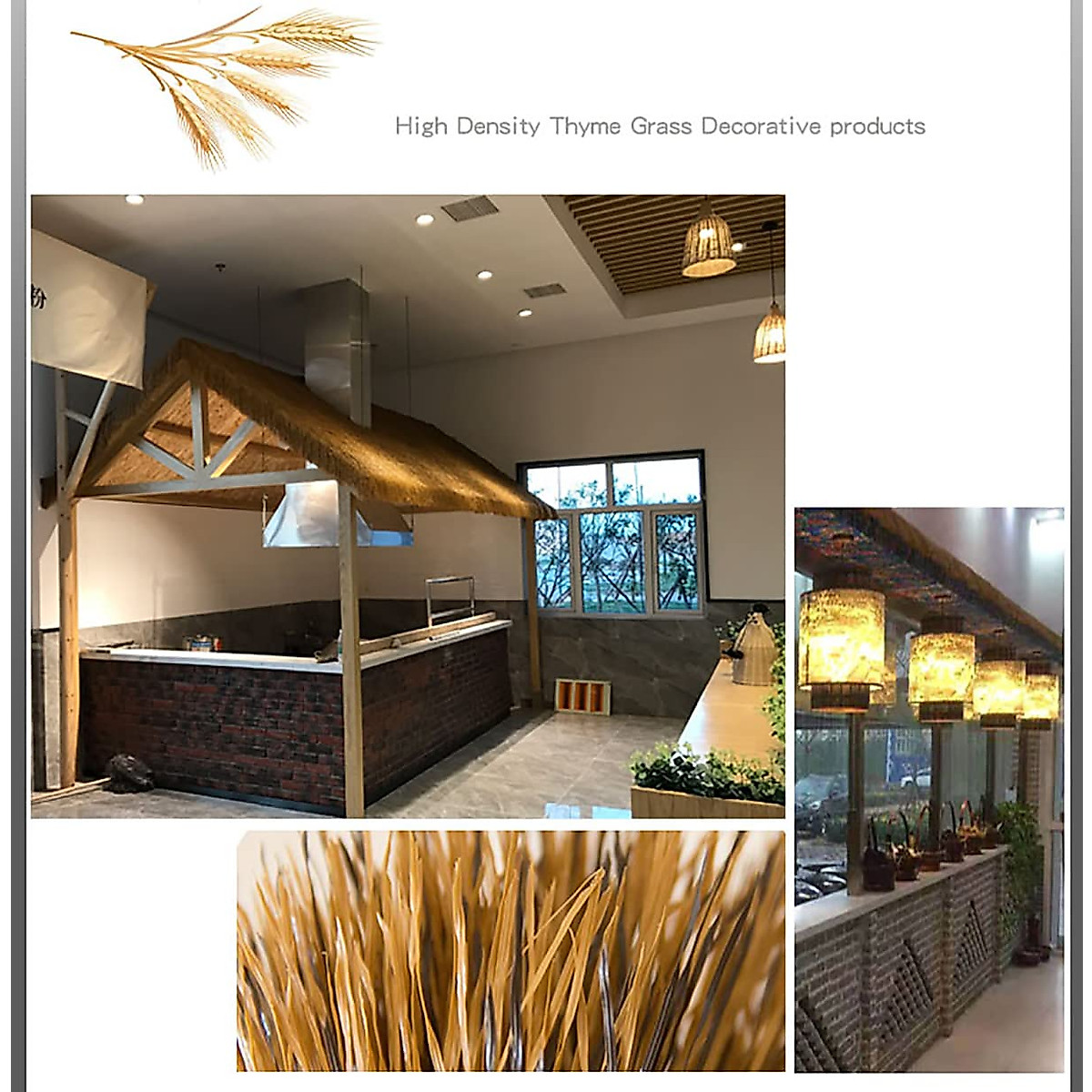 SHAZHU Duck Blind Grass Tiki Straw Roof 47x50cm Artificial Thatch Mexican Tiki Hut Palm Thatch Rolls for Tiki Umbrella Covers Mini Bar Palapa Thatch Roofs(Size:10pcs)