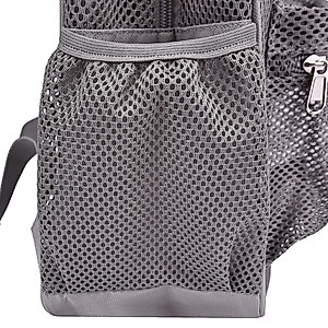 USPECLARE Heavy Duty Semi-Transparent Mesh Backpack，See Through College Student Backpack (Grey)