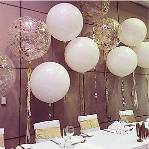 15pcs Latex Big Balloons 24 Inch White Large Balloons Giant Heavy Duty Balloons for Wedding Baby Shower Birthday Party New Year's Day Decorations
