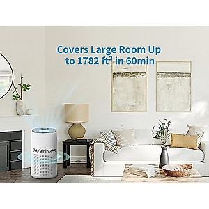Hitekon Air Purifiers for Bedroom Home, Hepa Air Purifier Large Room Air Cleaner Up to 1782 Ft², H13 True HEPA Filters for Pets Dust Dander Pollen Smoke, Remove 99.97% Allergens