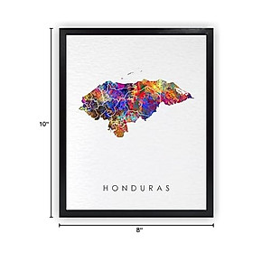 Dignovel Studios 8X10 Unframed Honduras Watercolor Art Print Map Motherland Country Caribbean Sea Central America illustrations Art Print Wall Wedding Poster Housewarming Wall Décor DN746