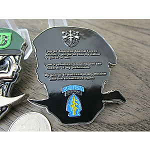 United States Army 10th Special Forces Group Green Berets Creed 10th SFG(A) Reapers Skull Challenge Coin