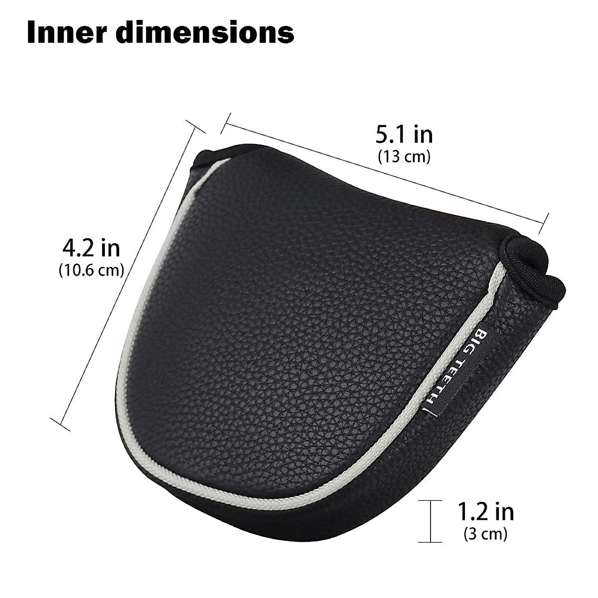 Golf Mid Mallet Head Cover Center Shaft Putter Golf Club Protector Magnetic Closure Fit for Scotty Cameron Odyssey Taylormade (Black)