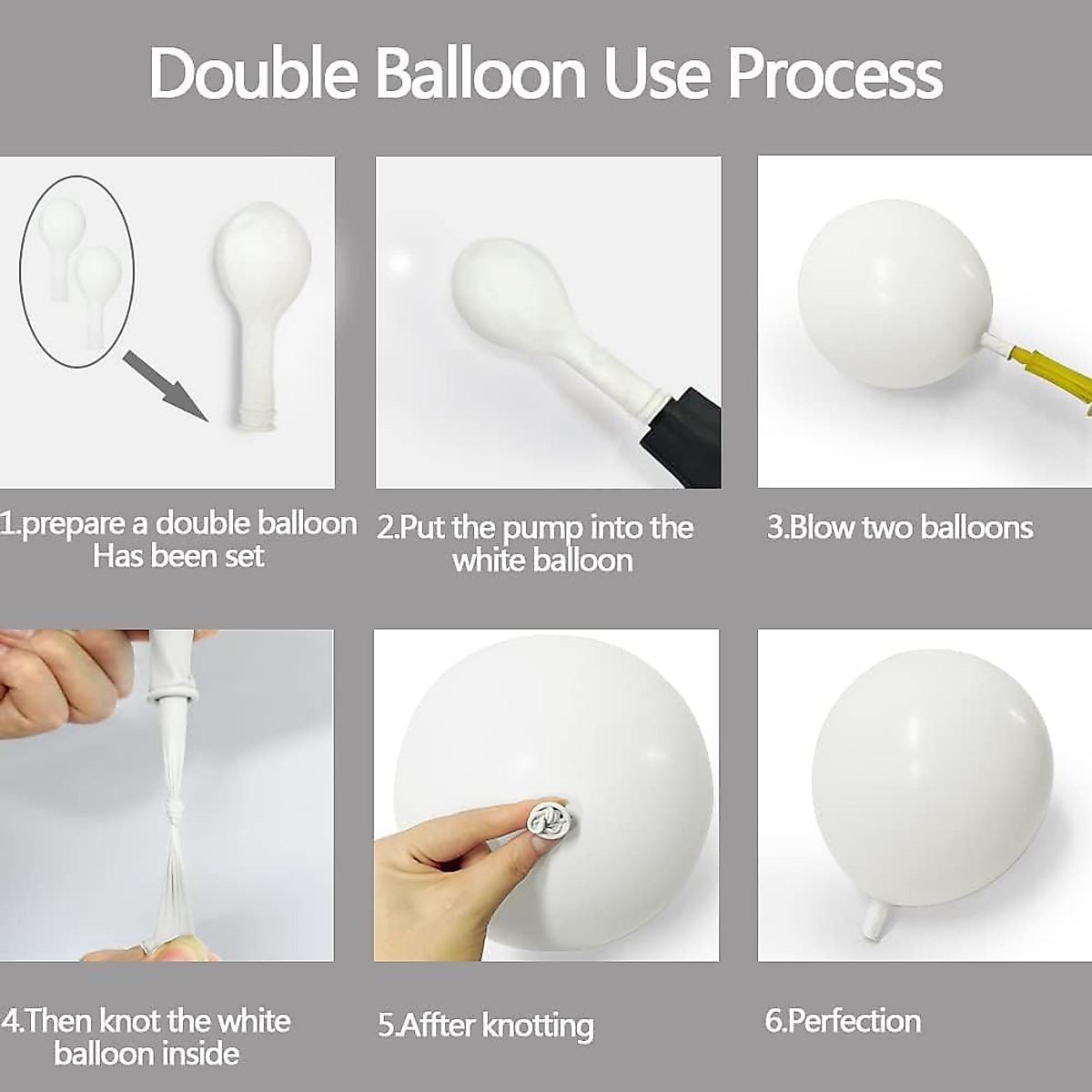 Double Stuffed White Balloon Garland - Pastel White Balloons Different Sizes 18/12/5 Inch Matte Latex Arch For Baby Shower Birthday Bridal Shower Wedding Party Decorations