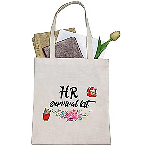 TSOTMO HR Canvas Tote Bag Gifts Human Resources Gift Office Gift Human Department Gift HR survival kit Canvas Tote Bag HR Manager HR Director Gift (HR Canvas)