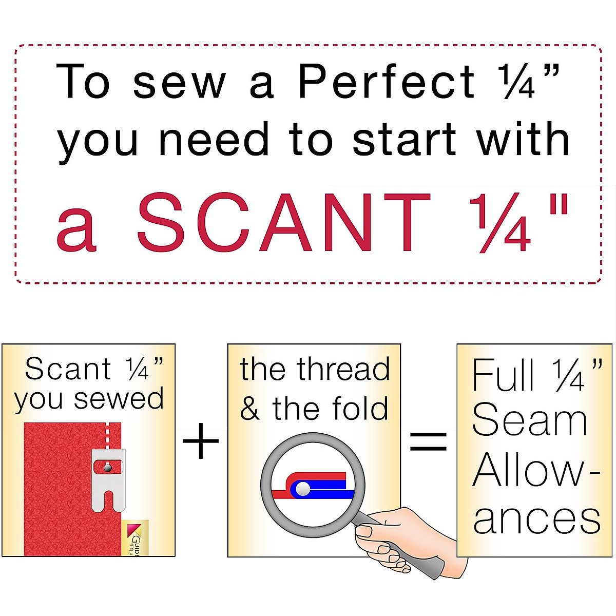 Guidelines4quilting Super Easy Seam Guide Setter, 4.75"X1.25"X.125"