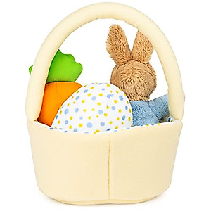 GUND Beatrix Potter Peter Rabbit Easter Basket Sensory Toy Playset, 4-Piece Plush Toy Playset for Ages 1 and Up, 8.5”