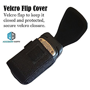 AH Small Horizontal Leather Pouch, Holster Flip Phone with Belt Clip Belt Loop Case Fits LG B470 Kyocera Cadence LTE Alcatel Go Flip/MyFlip FLIP Palm Phone Jitterbug and Most Flip Phones