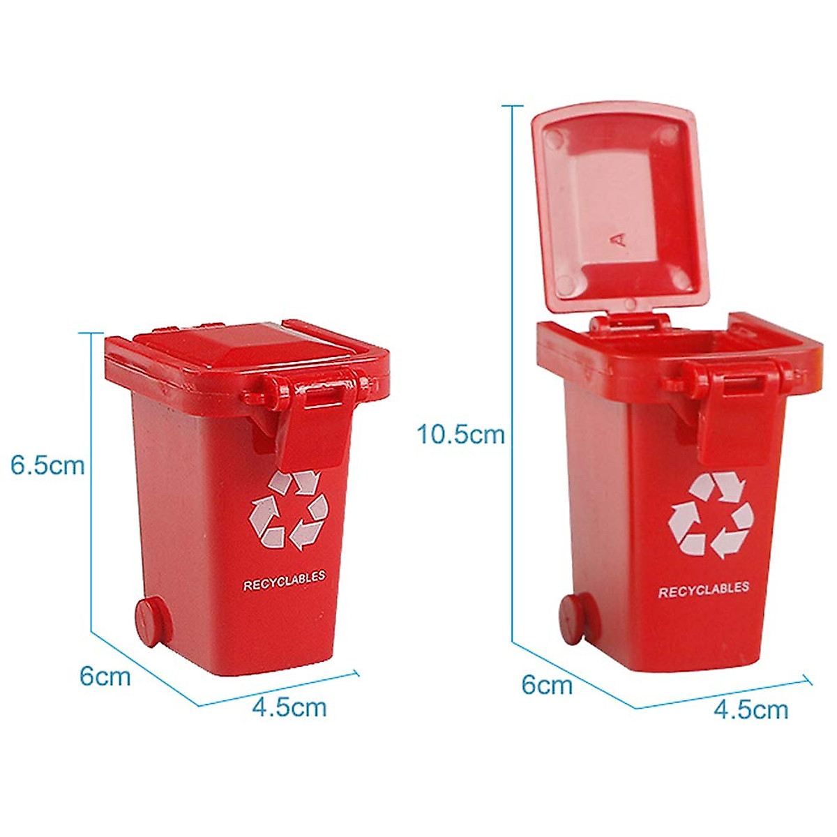 IYSHOUGONG 8 Pcs 2.5“ ”Mini Trash Can Toy Push Vehicles Garbage Cans Curbside Vehicle Garbage Bin for Kids Toddlers