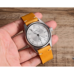 torbollo 20mm Leather Watch Bands for Men, Italian Buttero leather Watch Strap Quick Release Vintage Replacement Wrap Yellow