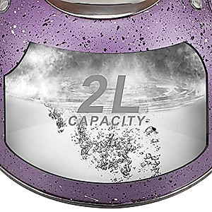 Luxshiny Stovetop Tea Kettle Whistling Teapot Stainless Steel Water Kettle with Wood Handle Locking Spout Cover Camping Serving Kettle for Gas Induction Electric Stovetops 2L- Purple