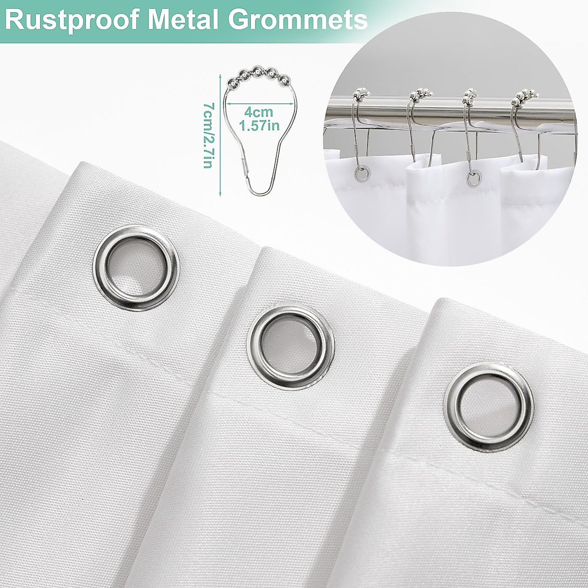 ORTIGIA Misty Forest Shower Curtains,Nature Shower Curtain,Woodland Shower Curtain,Fantasy Fog Magic Winter Tree Bath Curtain for Bathroom,Waterproof Polyester Fabric 72" Wx72 L-with Hooks